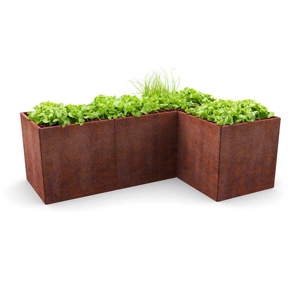 Hochbeet L-Form, Rost – Swiss Made, Flexibel & Langlebig | Creasteel